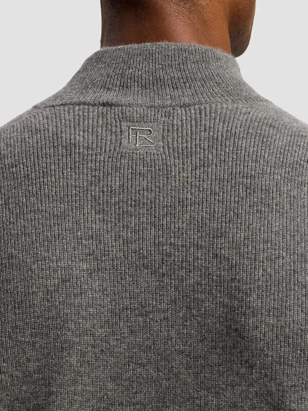 Ralph Lauren Purple Label Textured Cashmere Quarter-zip Sweater