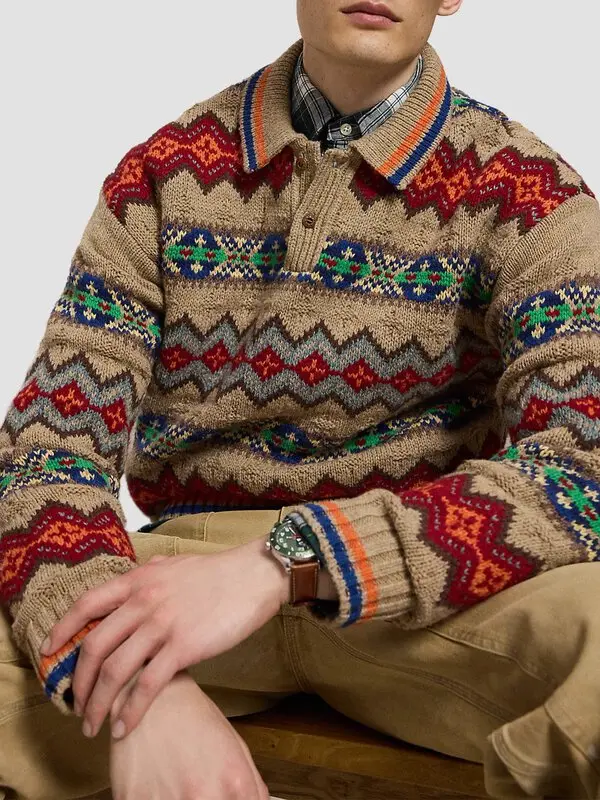 Polo Ralph Lauren Fair Isle Wool-blend Polo-collar Sweater