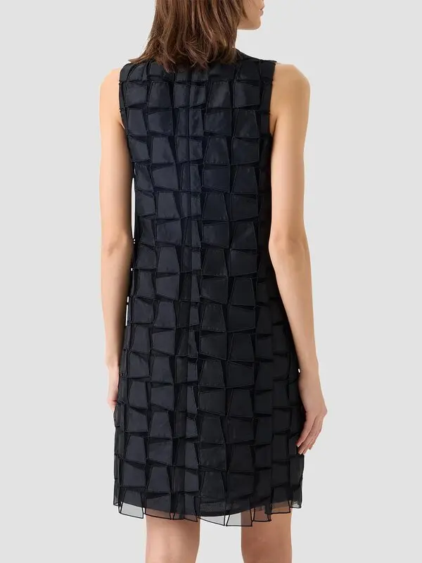 Akris Embroidered Organza A-line Mini Dress