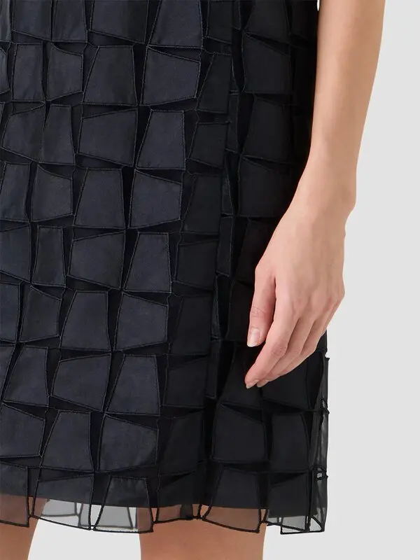 Akris Embroidered Organza A-line Mini Dress