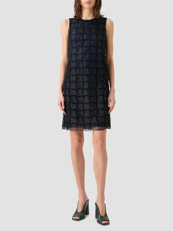 Akris Embroidered Organza A-line Mini Dress