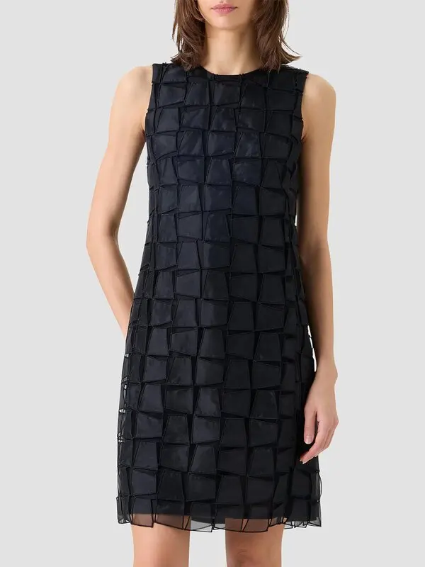 Akris Embroidered Organza A-line Mini Dress
