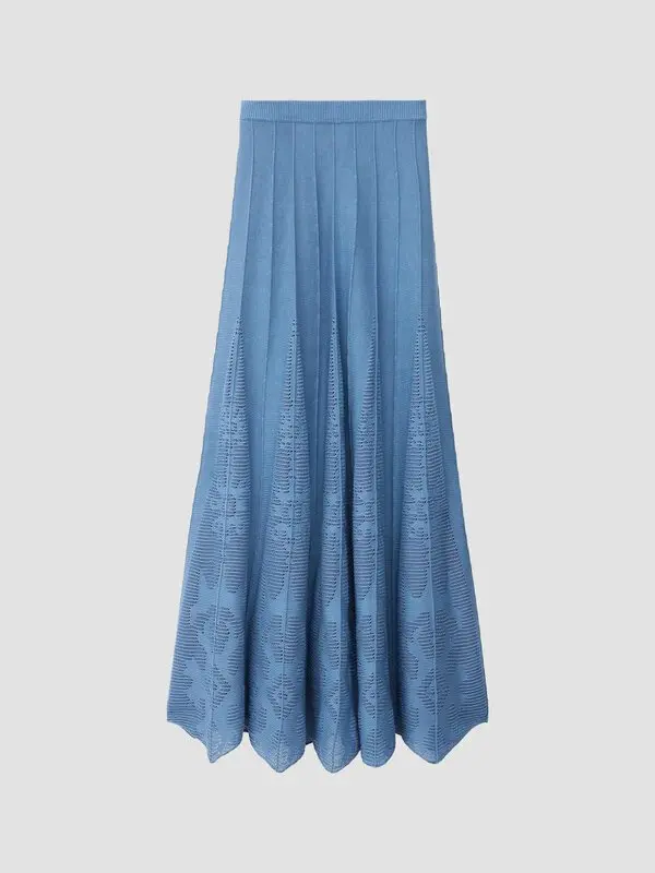 Ba&sh Serta Geometric Openwork A-line Maxi-skirt - Orage