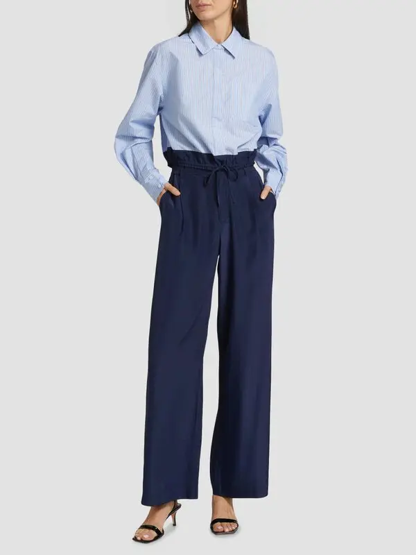 Simkhai Sydnie Paperbag-waist Wide-leg Pants