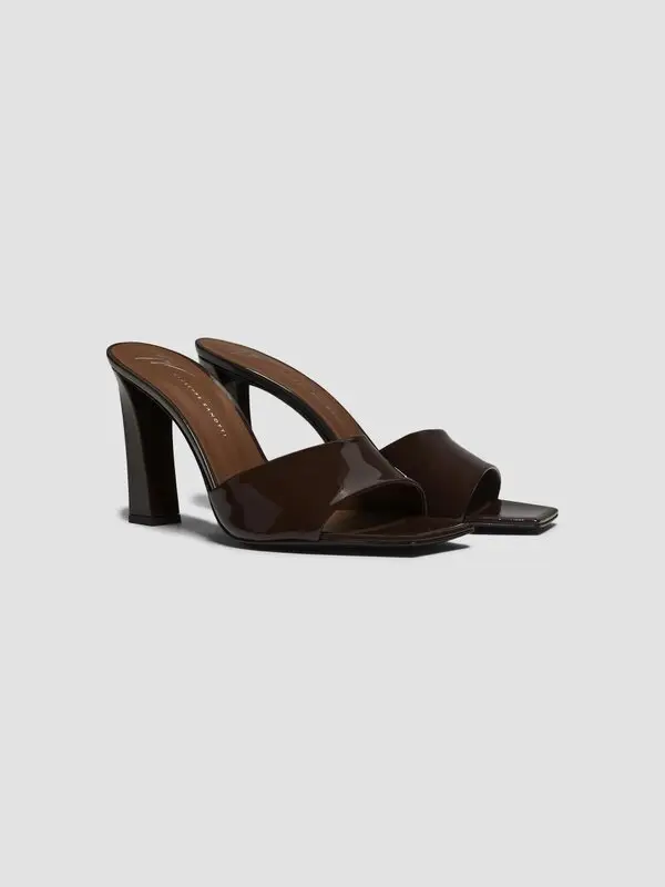 GIUSEPPE ZANOTTI Maya 90mm Leather Sandals - Caffe