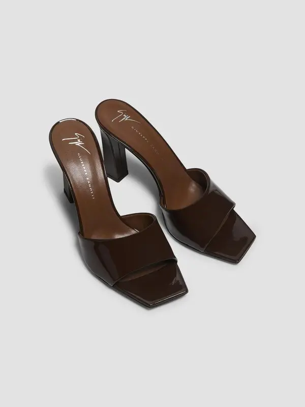 GIUSEPPE ZANOTTI Maya 90mm Leather Sandals - Caffe