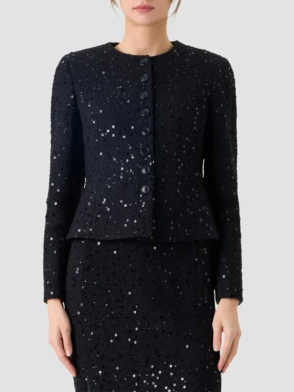 Akris Kelis Embellished-tweed Fitted Jacket - Black