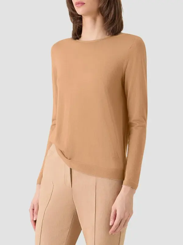 Akris Fine-gauge Knit Cashmere-silk Sweater - Camel