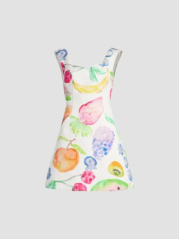 Rosie Assoulin Halo Fruit Cotton-blend A-line Minidress