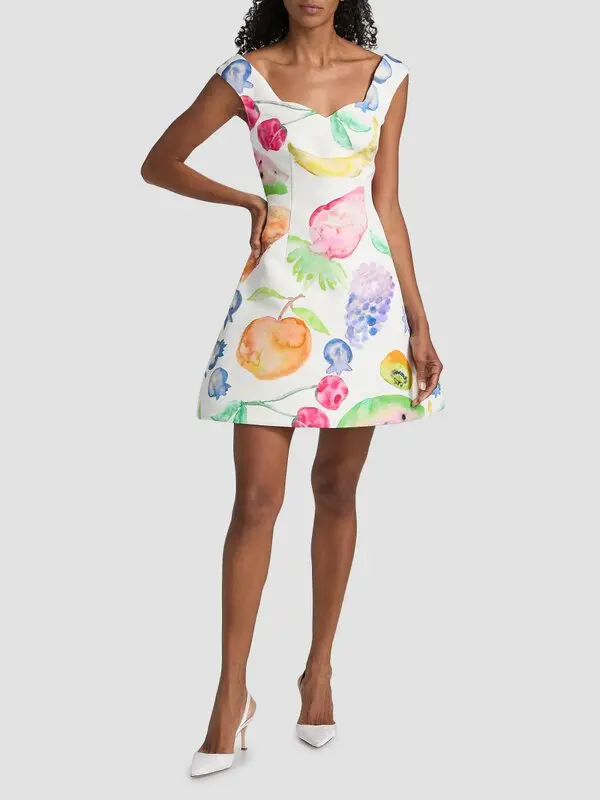 Rosie Assoulin Halo Fruit Cotton-blend A-line Minidress