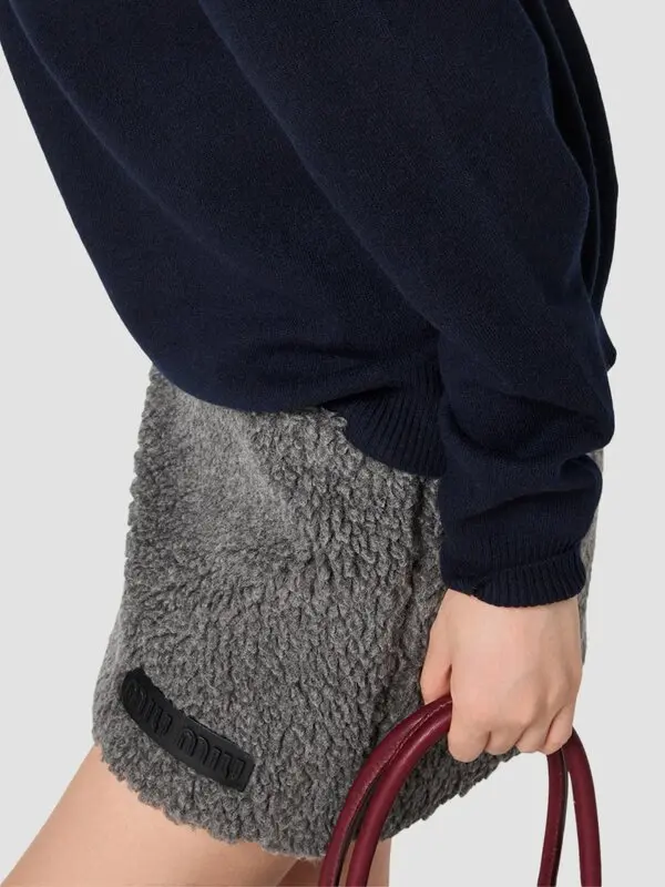 Miu Miu Fleece Mini Skirt - Grey