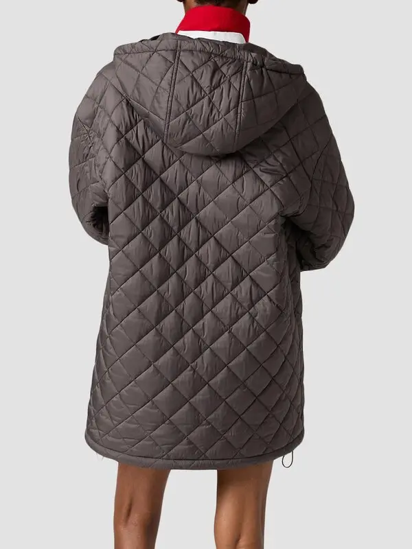 Miu Miu Technical Pongé Down Coat - Grey
