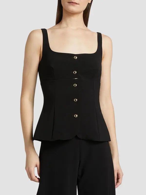 Rosetta Getty Square Neck Button-front Top
