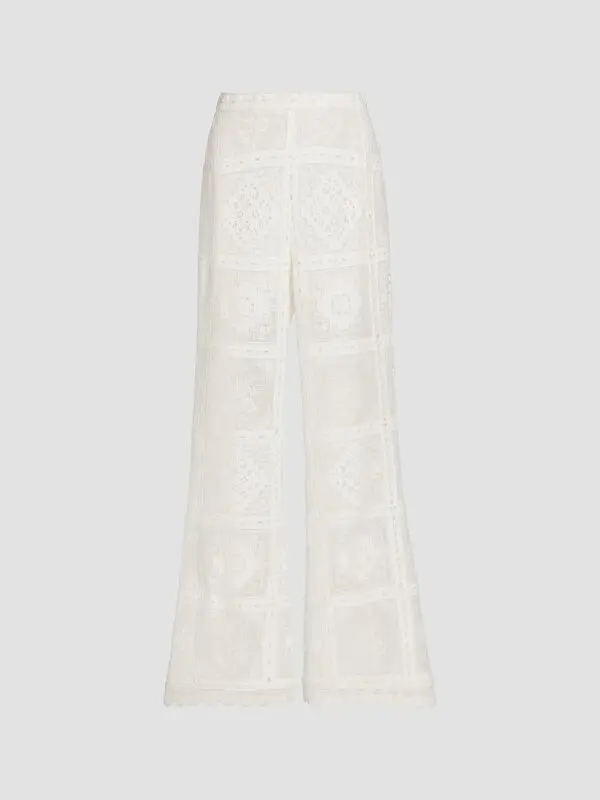 Zimmermann Aster Embroidered Lace Pants