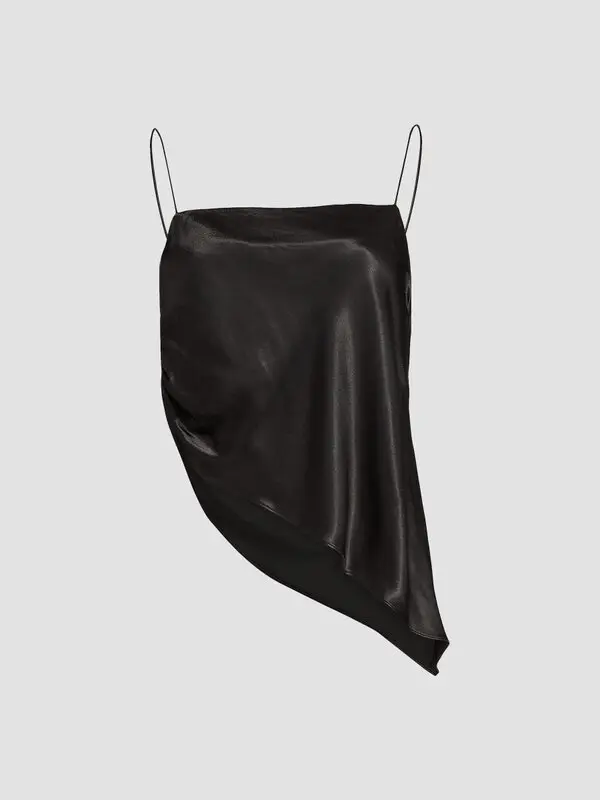LAMARQUE Solange Satin Relaxed-fit Cami - Black
