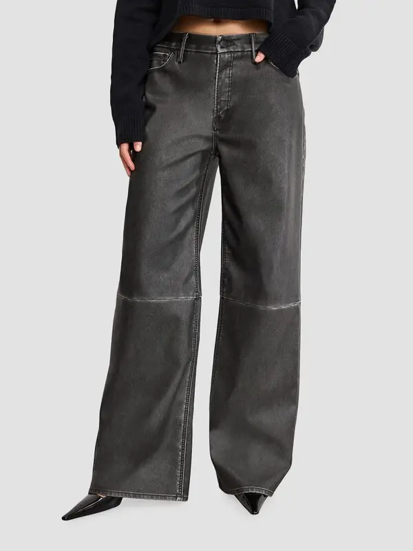 Good American Good Skate Faux-leather Wide-leg Pants