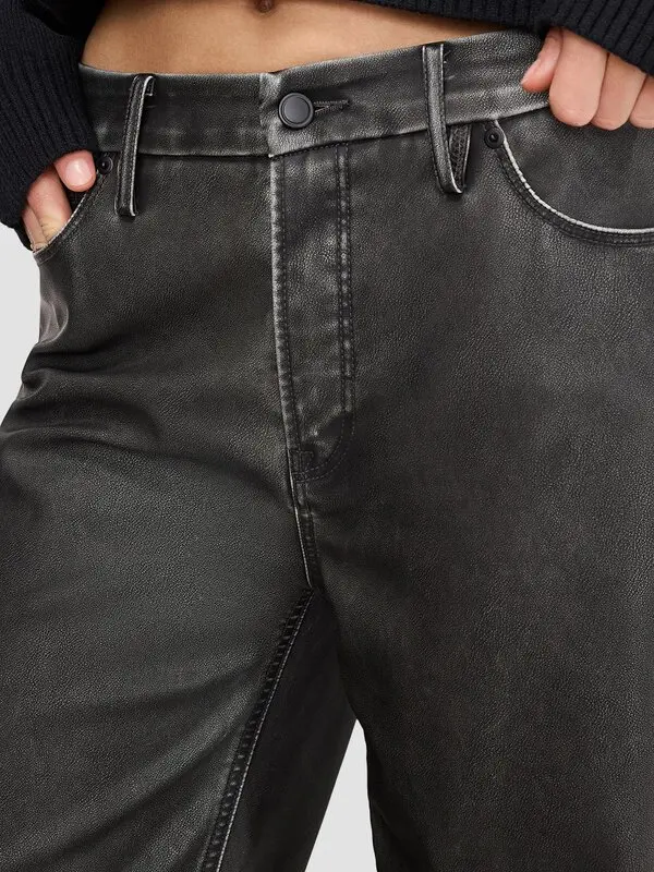 Good American Good Skate Faux-leather Wide-leg Pants