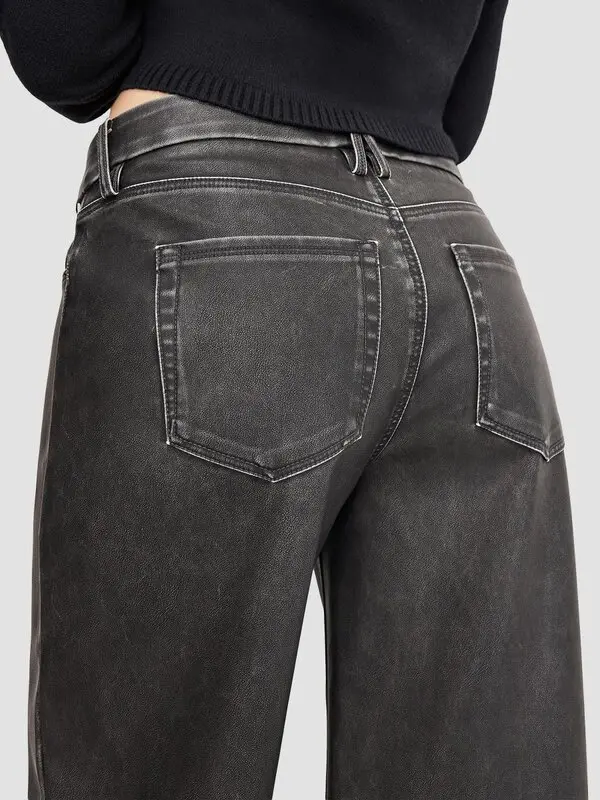 Good American Good Skate Faux-leather Wide-leg Pants