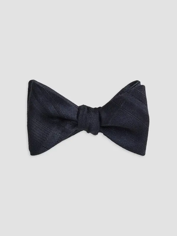 Ralph Lauren Purple Label Plaid Silk-cashmere Bow Tie