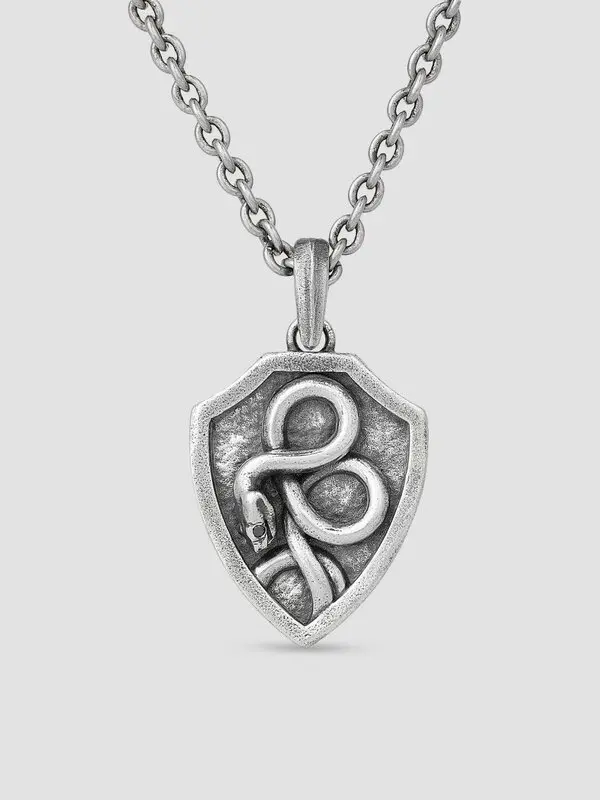 John Varvatos Snakeskin Sterling & 0.006 Tcw Diamond Pendant Necklace - Silver