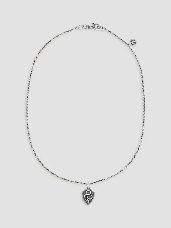 John Varvatos Snakeskin Sterling & 0.006 Tcw Diamond Pendant Necklace