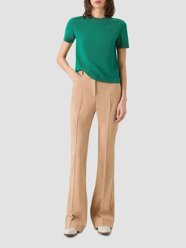 Akris Cashmere Short-sleeve Knit Sweater