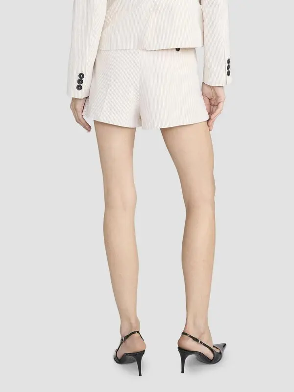FRAME The Striped Soho Wide-leg Belted Shorts