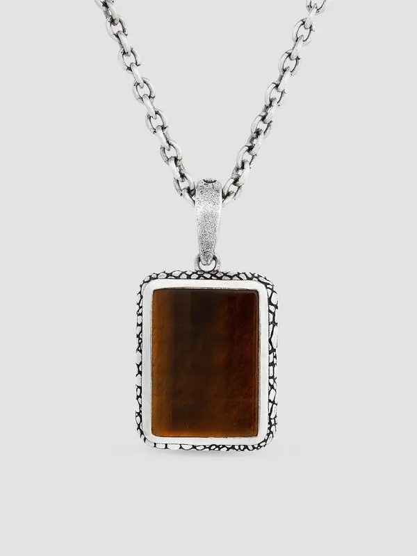 John Varvatos Snakeskin Sterling & Tiger's Eye Pendant Necklace