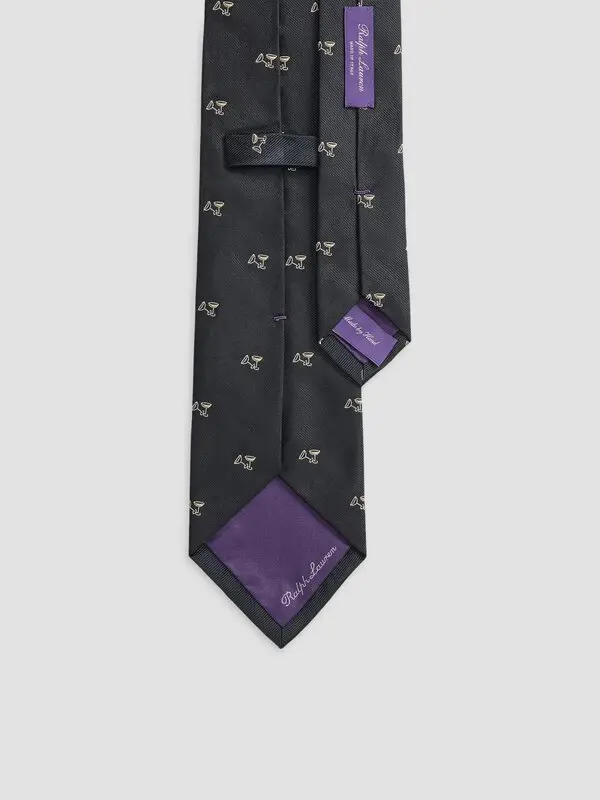 Ralph Lauren Purple Label Martini Cocktail Silk Repp Tie