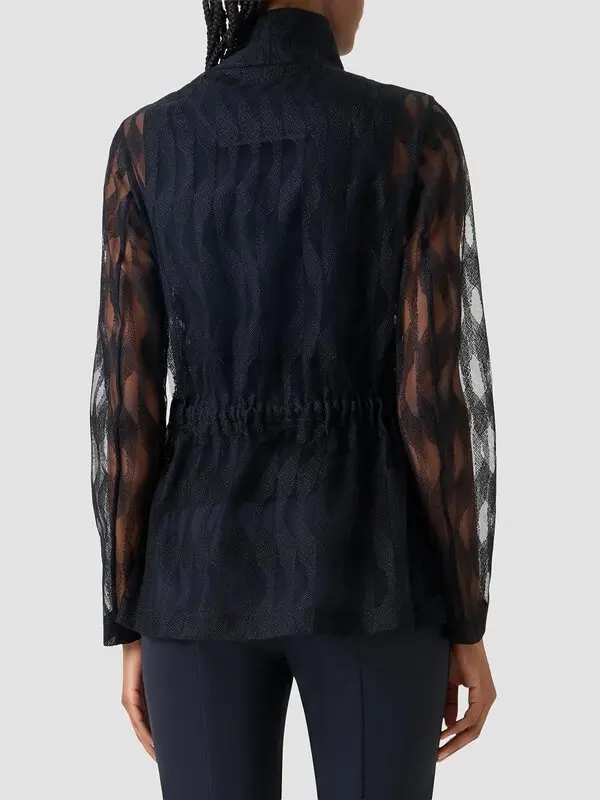 Akris Chianti Embroidered Tulle Jacket