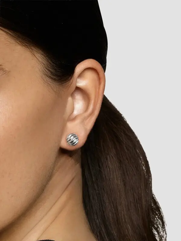 David Yurman Sculpted Cable Stud Earrings In Sterling 9mm