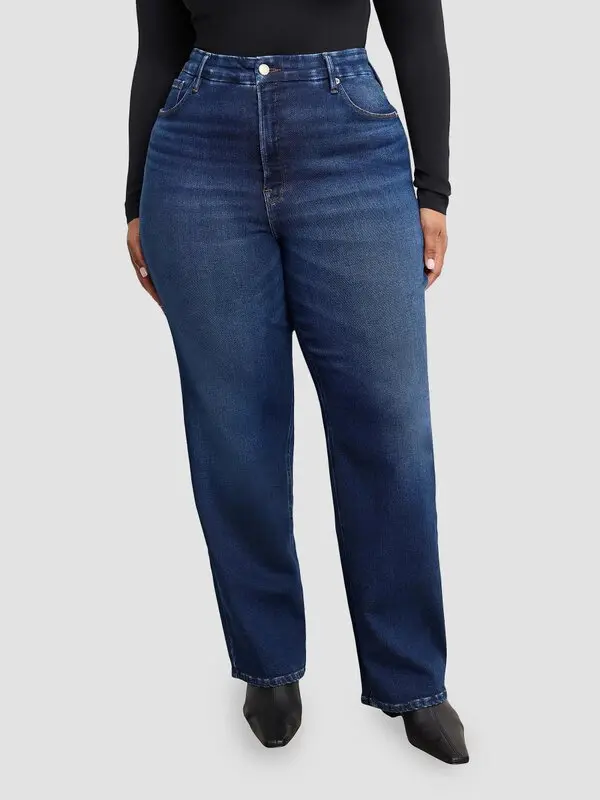 Good American Soft Tech Good True Straight Jeans