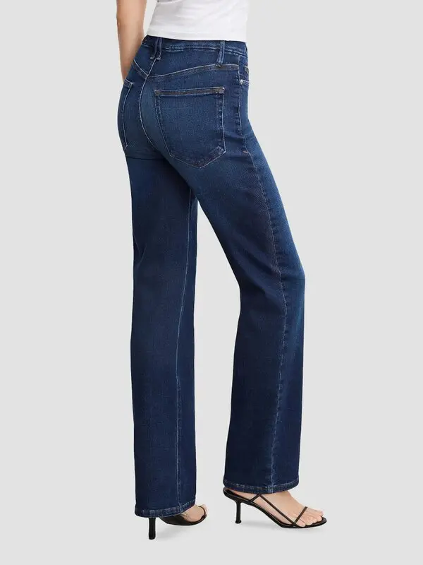 Good American Soft Tech Good True Straight Jeans