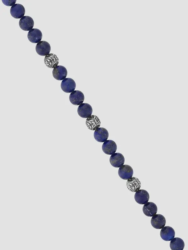 John Varvatos Gothic Sterling Silver & Lapis Lazuli Beaded Bracelet