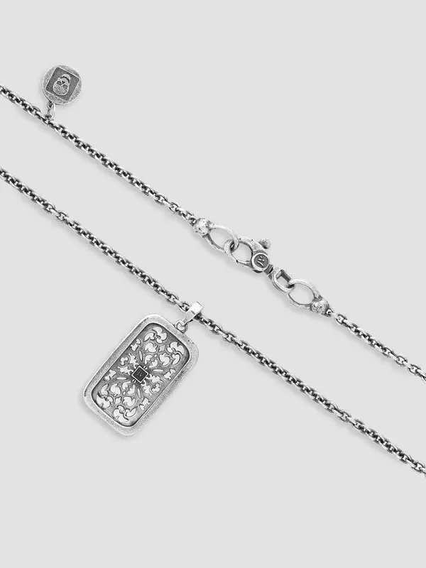 John Varvatos Gothic Sterling Silver & 0.09 Tcw Diamond Pendant Necklace