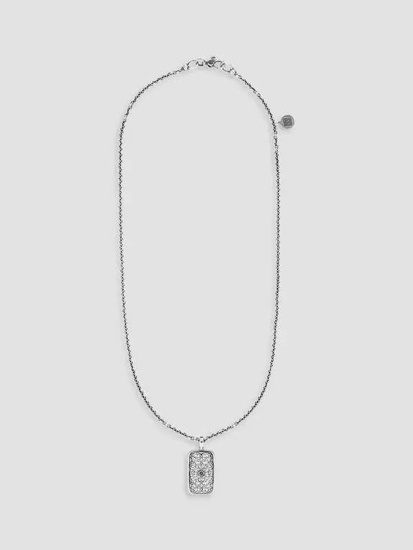 John Varvatos Gothic Sterling Silver & 0.09 Tcw Diamond Pendant Necklace