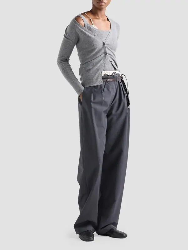 Prada Ribbed Knit Cashmere Tank Top