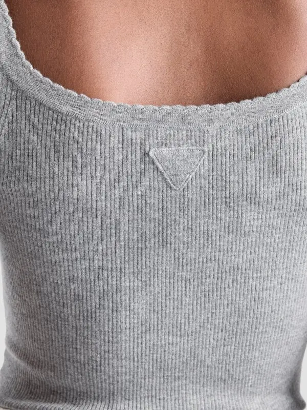 Prada Ribbed Knit Cashmere Tank Top