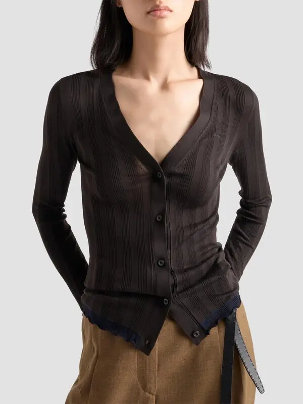 Prada Wool Cardigan - Brown