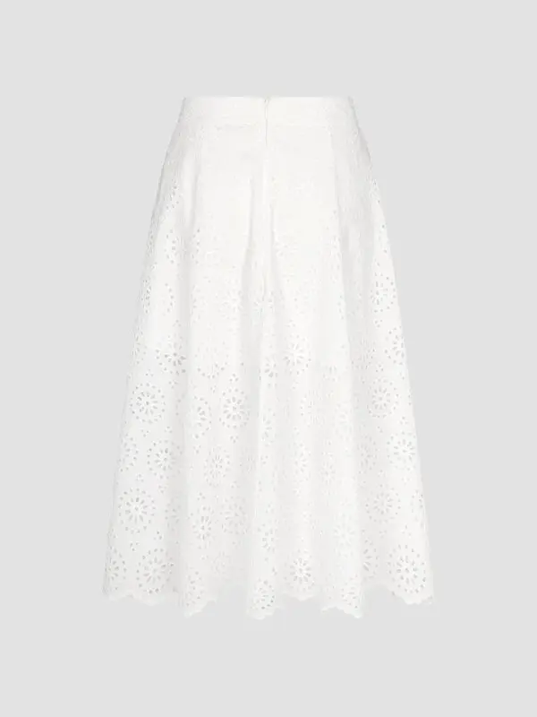 FRAME The Solstice Eyelet Midi-skirt