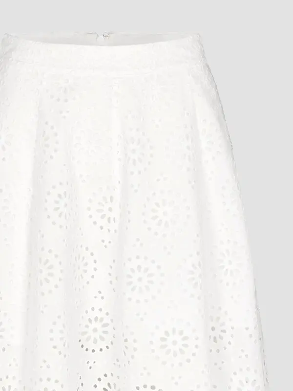 FRAME The Solstice Eyelet Midi-skirt
