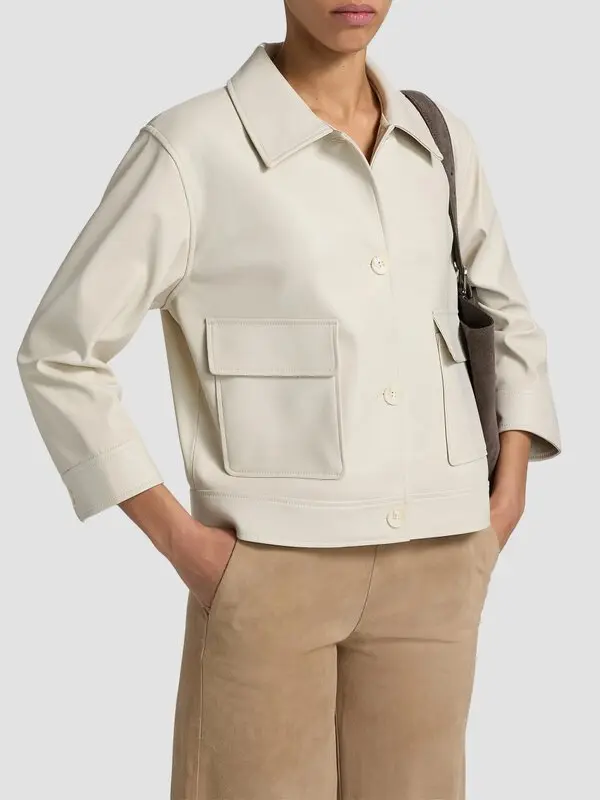LAMARQUE Elara Faux Leather Shirt Jacket