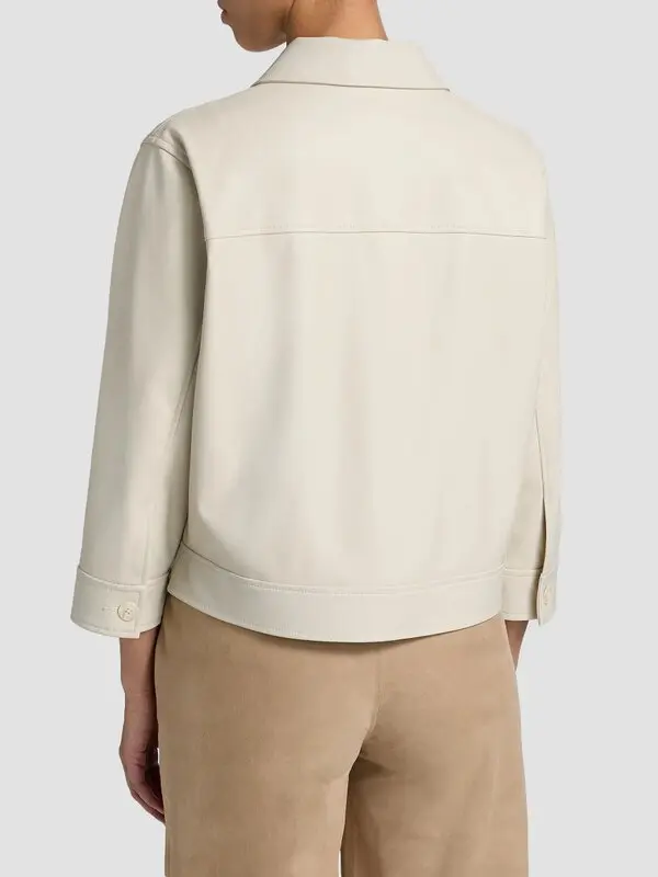 LAMARQUE Elara Faux Leather Shirt Jacket