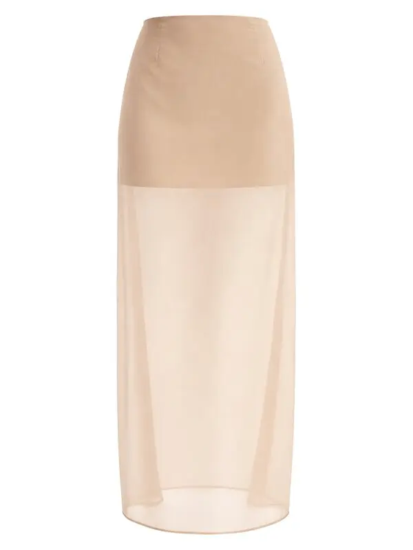 LAMARQUE Farley Sheer Maxi Skirt - Beige