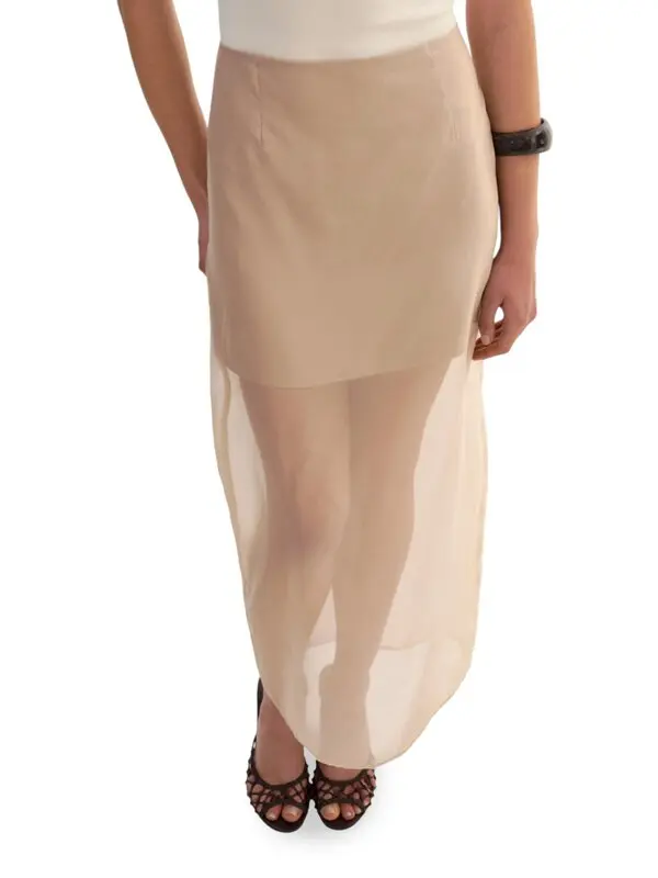 LAMARQUE Farley Sheer Maxi Skirt - Beige