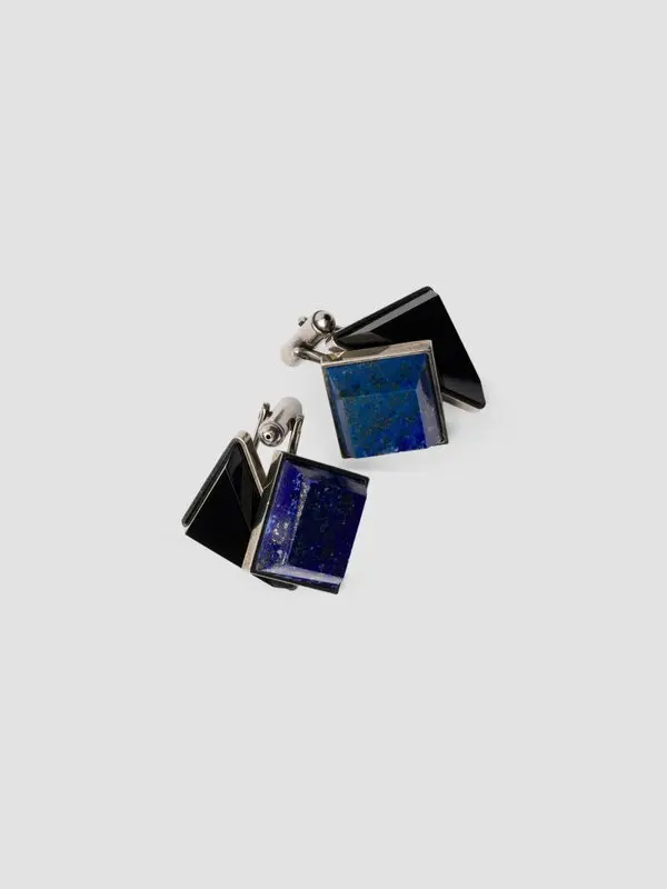 Prada Metal And Semi-precious Stone Cufflinks - Blue