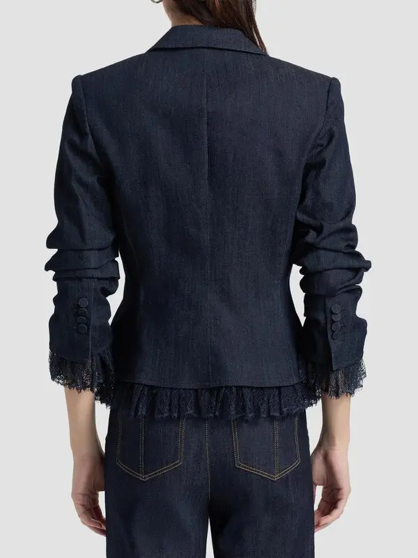 Cinq À Sept Roxie Lace-trim Denim Jacket