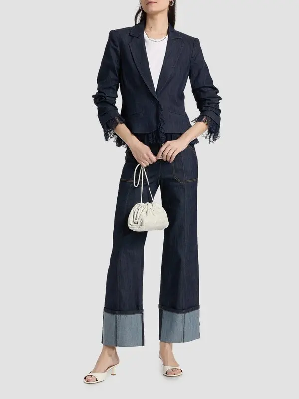 Cinq À Sept Roxie Lace-trim Denim Jacket