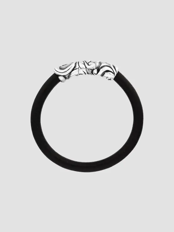 John Varvatos Gothic Leather & Sterling Silver Bracelet