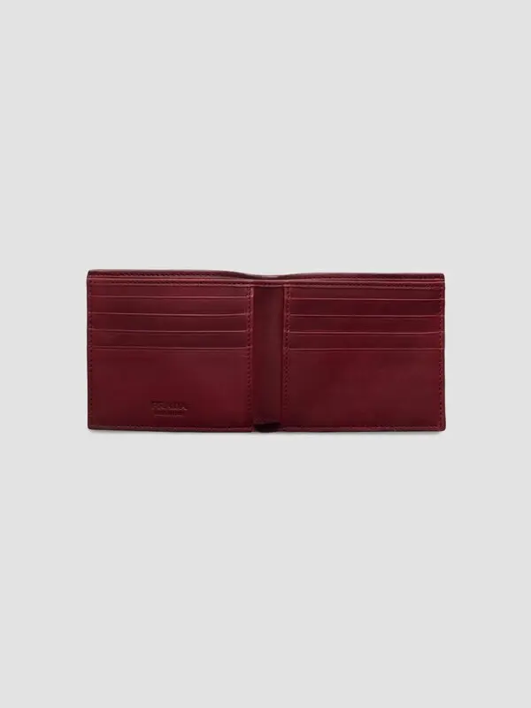 Prada Antiqued Leather Wallet - Red